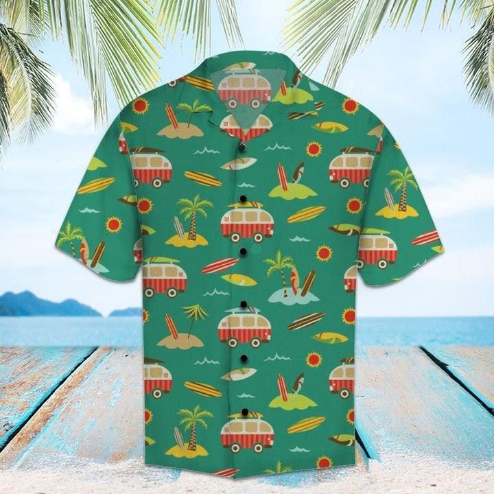 Amazing Caravan Theme in Island Adventure Aloha Shirt - Trendy Aloha