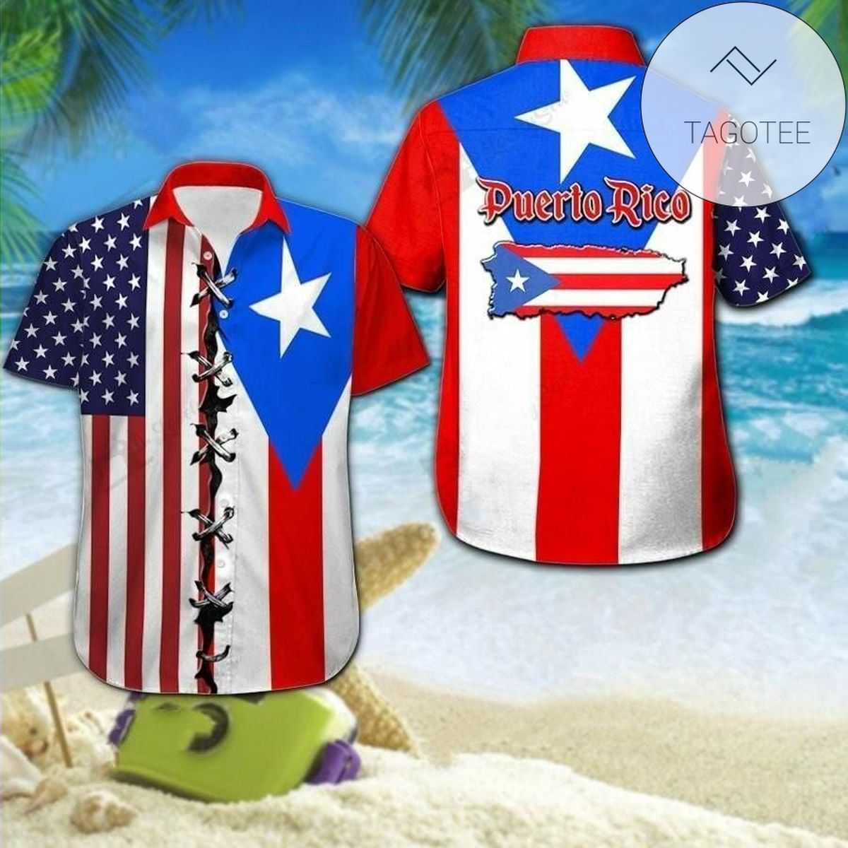 America Puerto Rico Flag Design Hawaiian Shirt Elegance Tropical Style ...