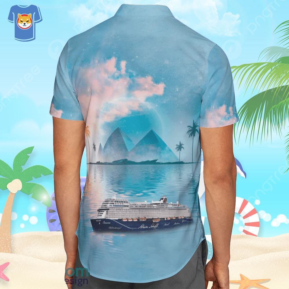 Tui Cruises Mein Schiff Blue Ocean Full Print Hawaiian Shirt Vs Short ...